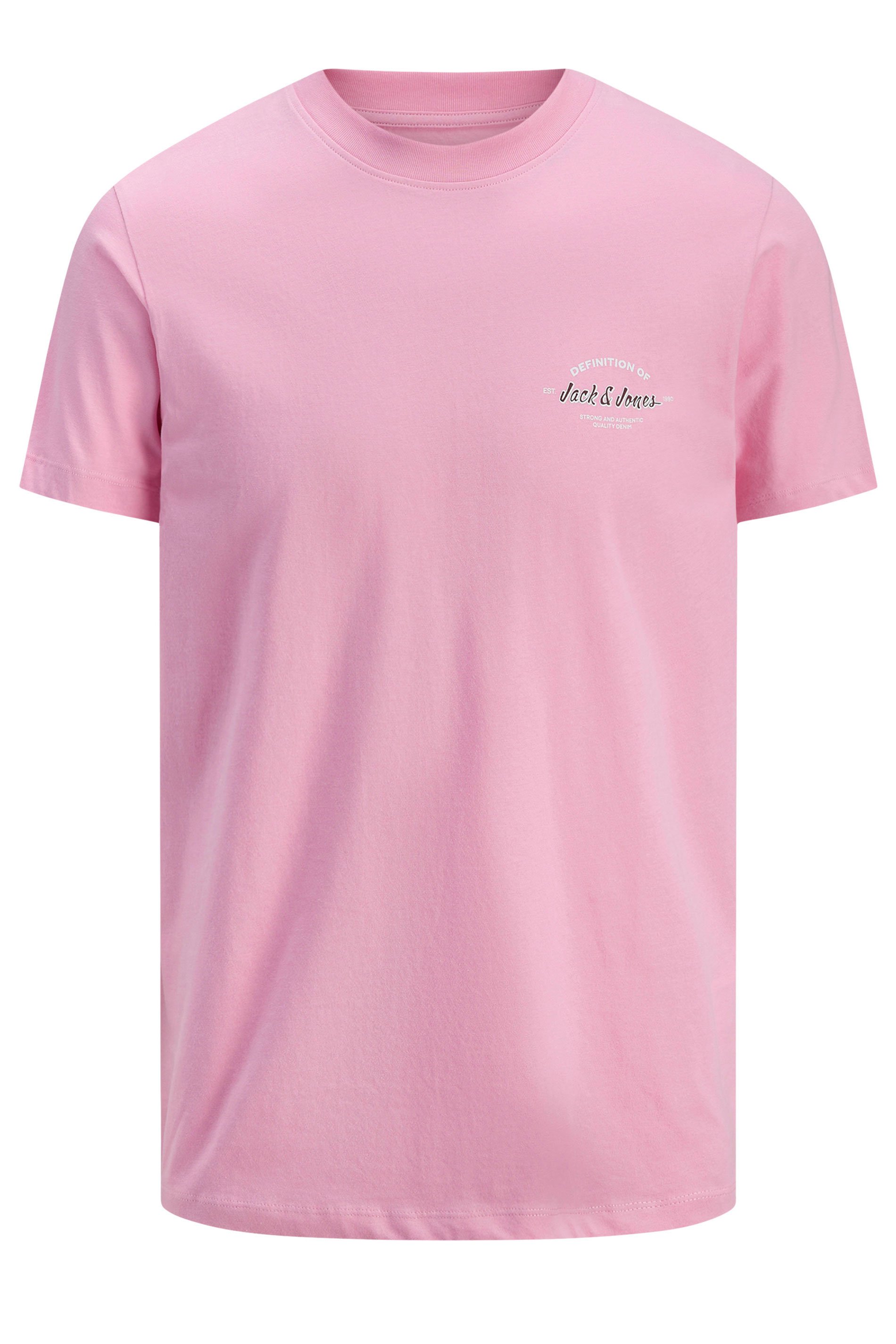 JACK & JONES Big & Tall Pink T-Shirt | BadRhino