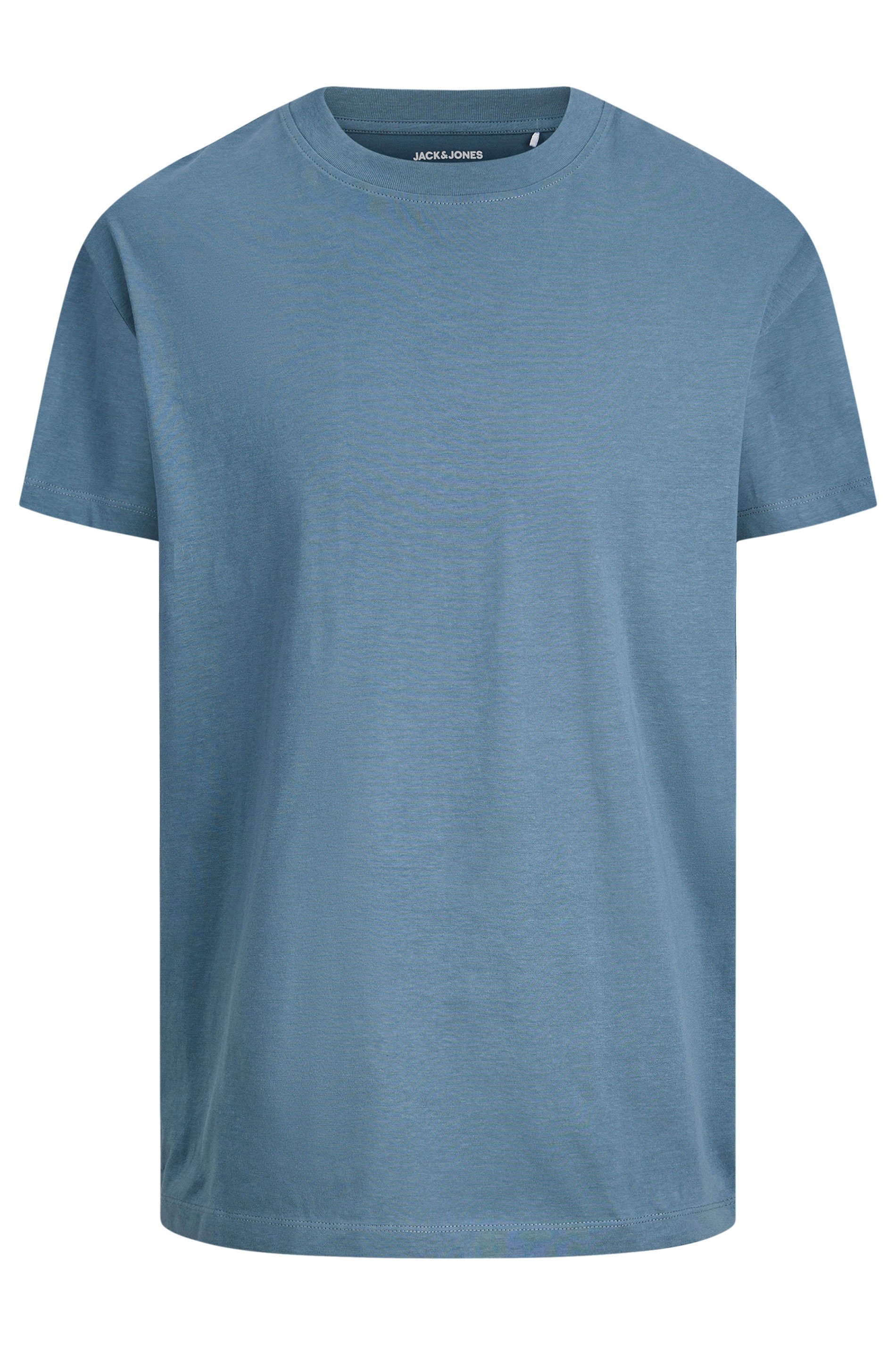 JACK & JONES Big & Tall Blue Mirage Basic T-Shirt | BadRhino