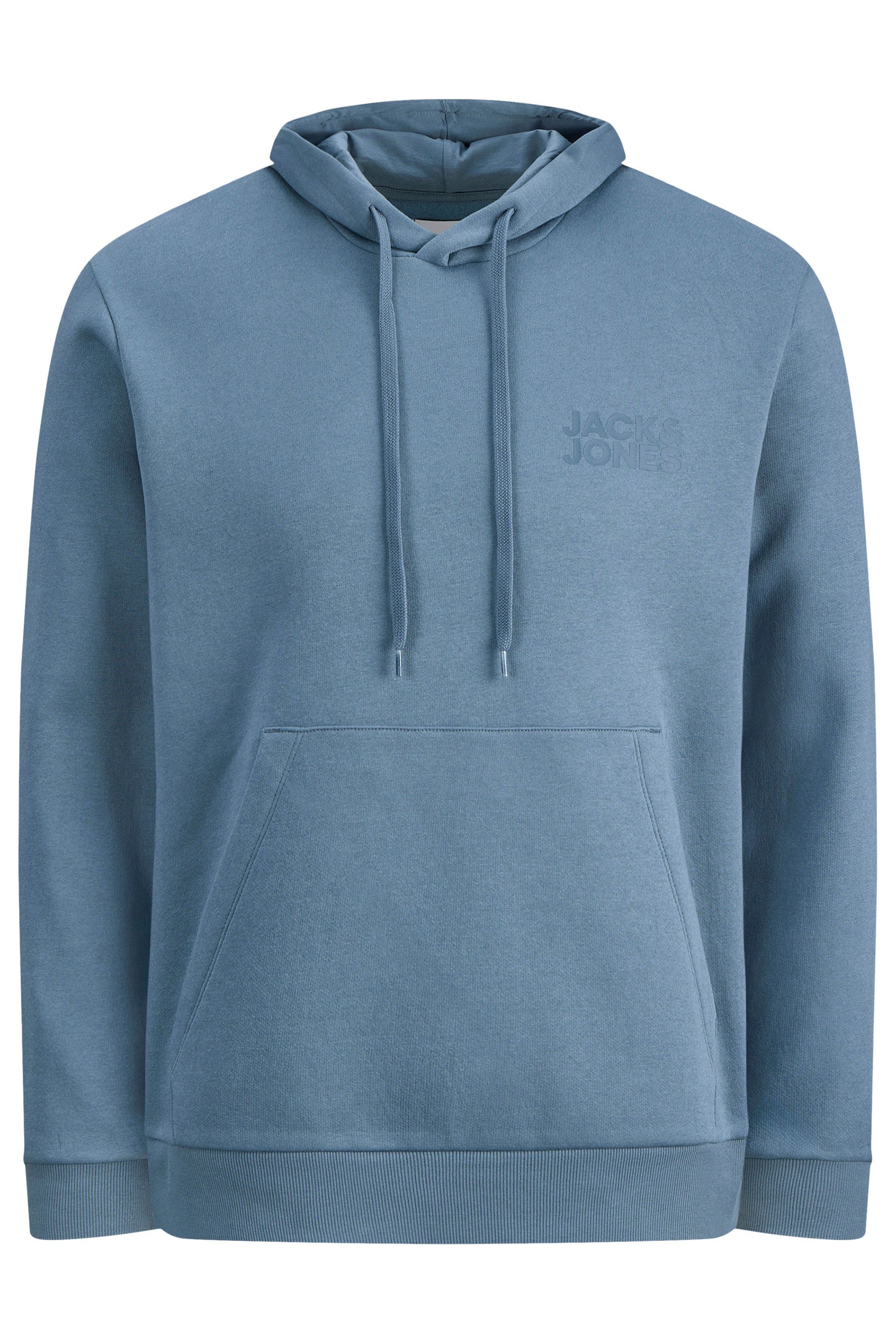 JACK & JONES Big & Tall Blue Mirage Printed Hoodie | BadRhino