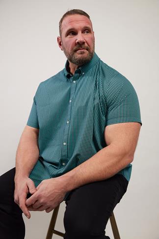 BadRhino Big & Tall Blue Gingham Check Shirt | BadRhino