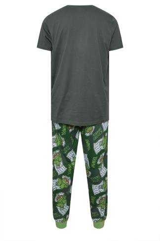 BadRhino Big & Tall Black & Green Grouch Pyjama Set | BadRhino