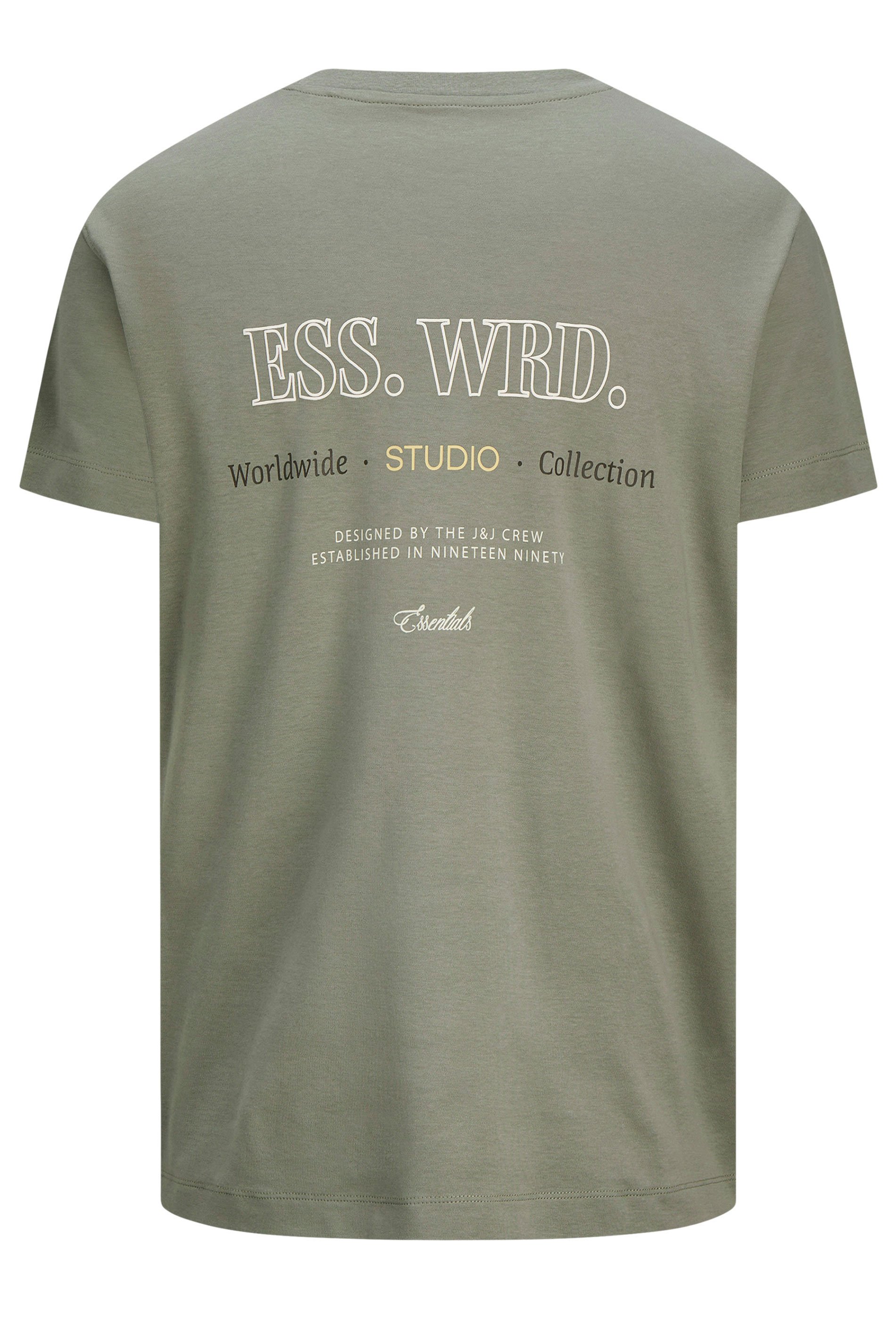JACK & JONES Big & Tall Vetiver Green Urban Graphic T-Shirt | BadRhino