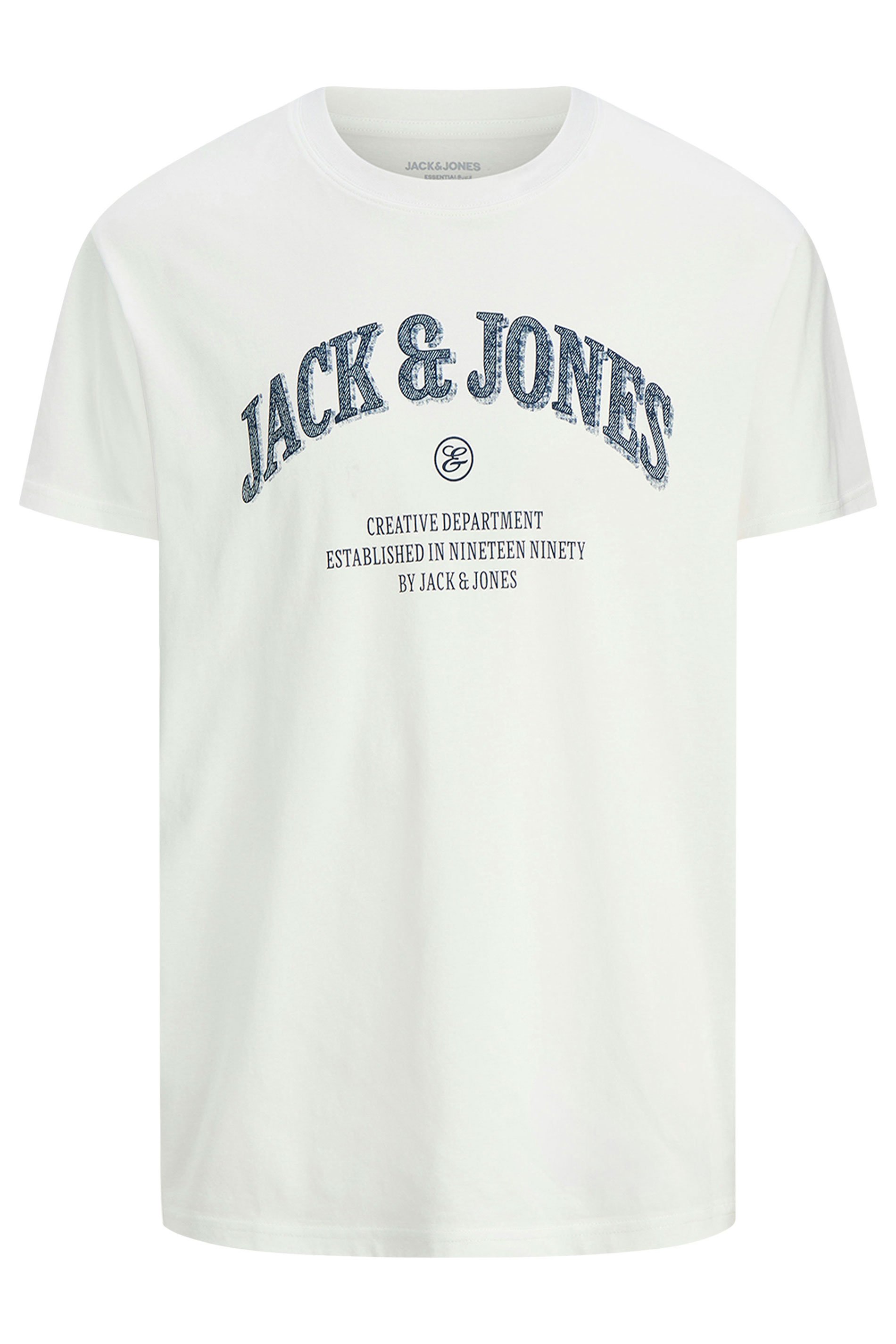 JACK & JONES Big & Tall Cloud White Graphic T-Shirt | BadRhino