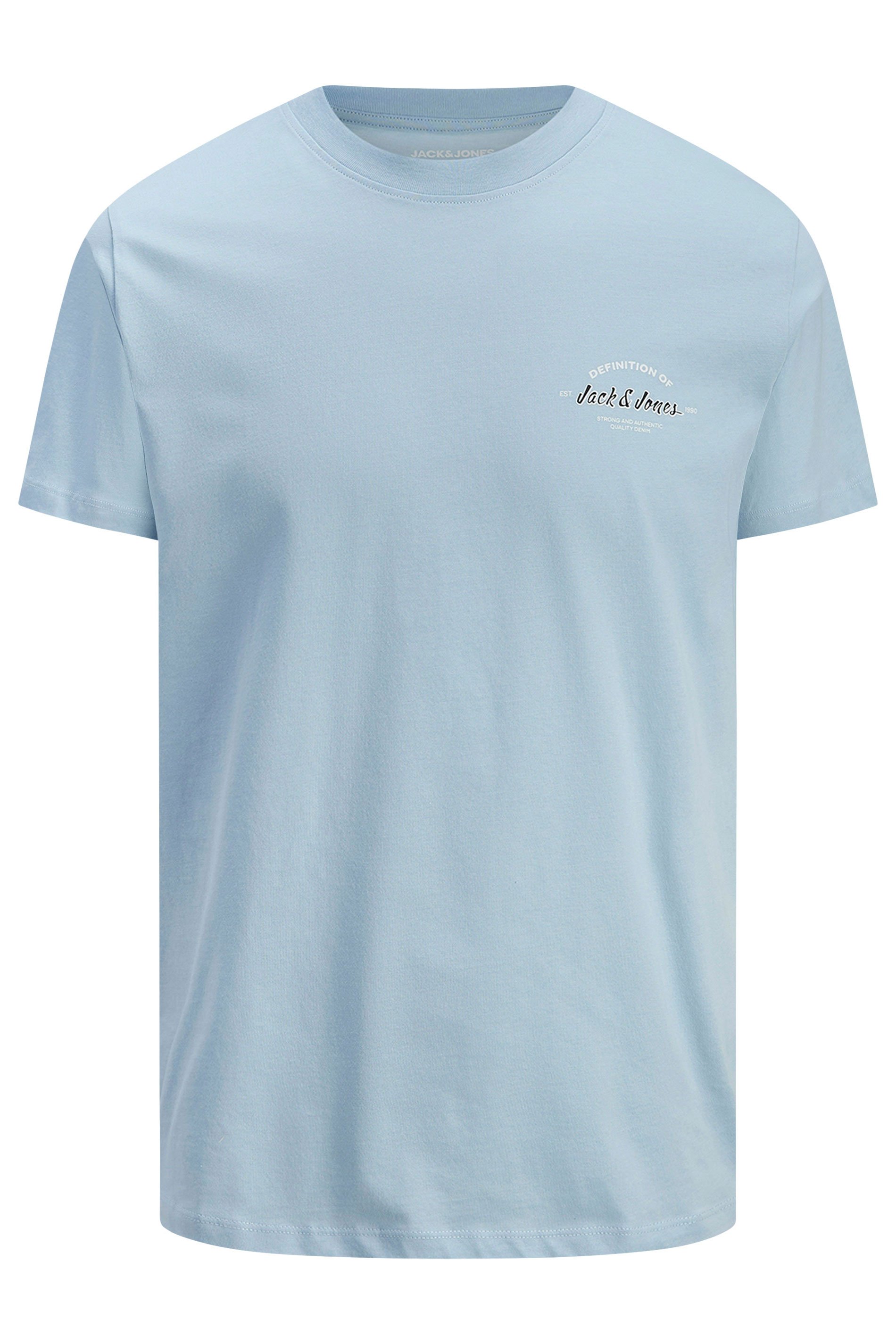 JACK & JONES Big & Tall Celestial Blue Crew Neck T-Shirt | BadRhino